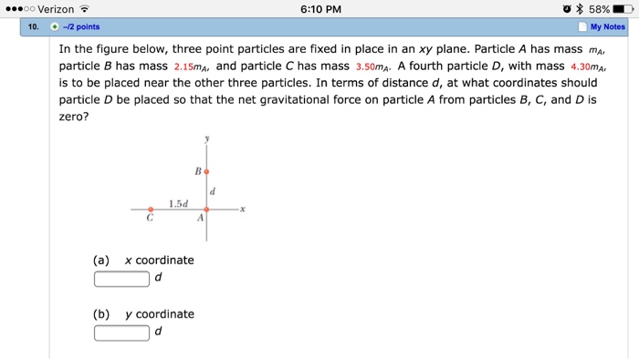 Solved In the figure below, three point particles are fixed | Chegg.com