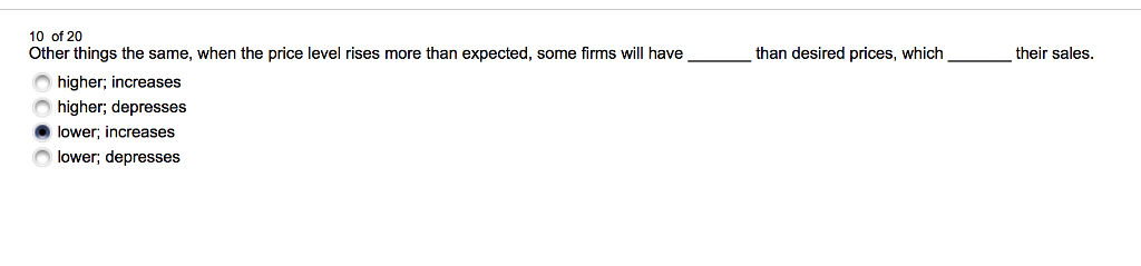 Solved Other things the same, when the price level rises | Chegg.com