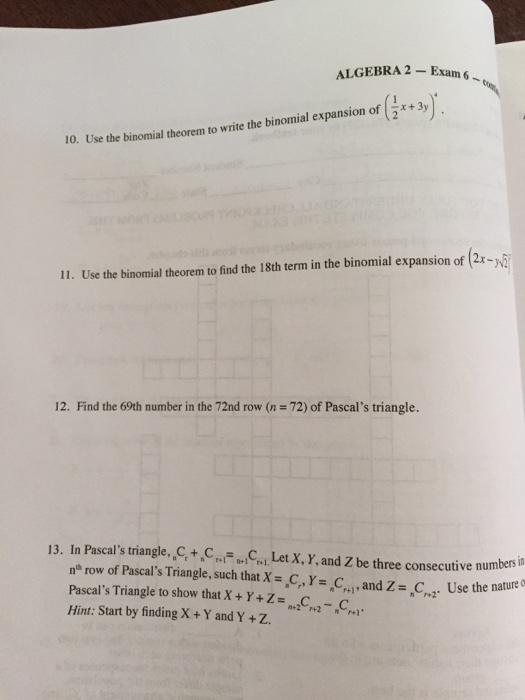 Solved Use the binomial theorem to write the binomial | Chegg.com