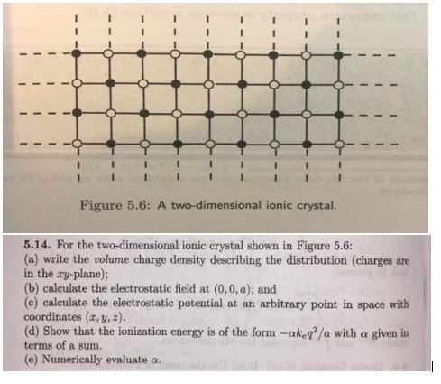 -O Figure 5.6: A two-dimensional ionic crystal. 5.14. | Chegg.com