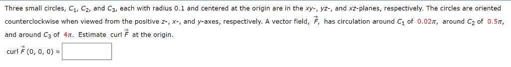 Solved Three small circles, C1, C2, and C3, each with radius | Chegg.com