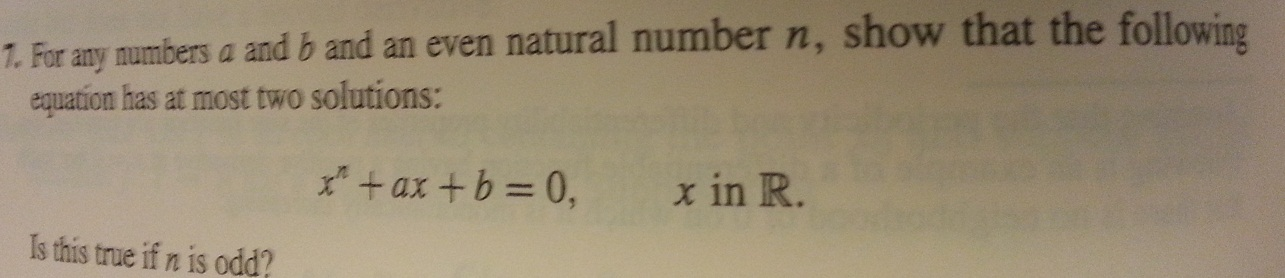 Solved For any numbers a and b and an even natural number n, | Chegg.com