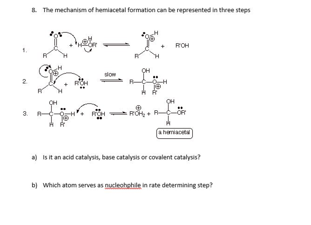 Solved The mechanism of hemiacetal formation can be | Chegg.com