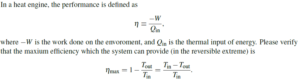 Solved In a heat engine, the performance is defined as eta | Chegg.com