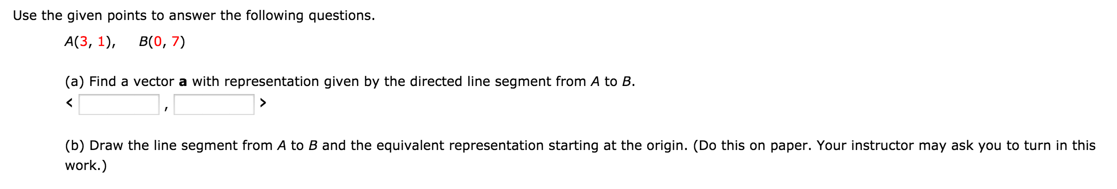 Solved Use the given points to answer the following | Chegg.com