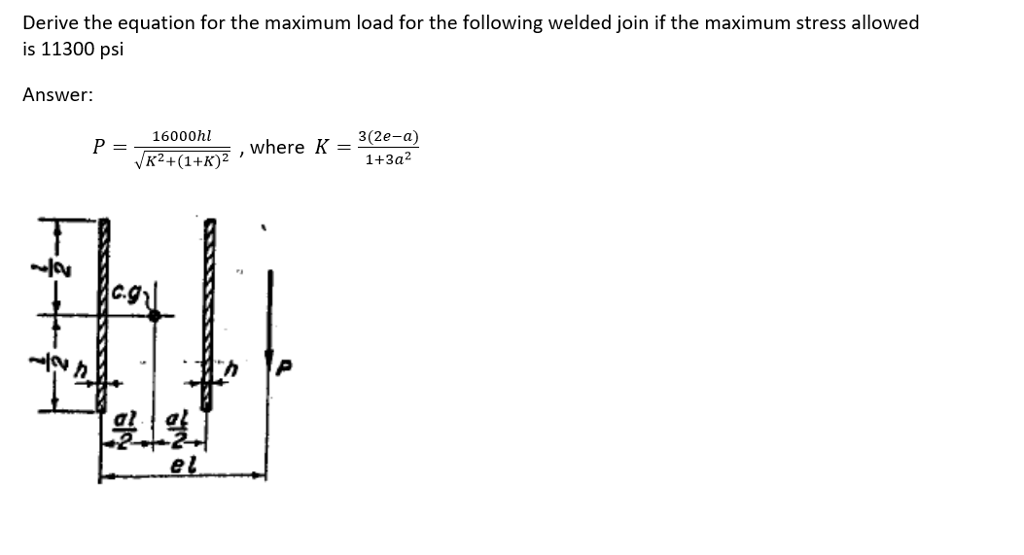 Solved Derive the equation for the maximum load for the | Chegg.com