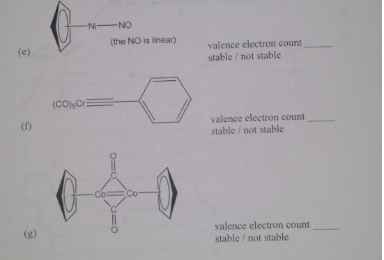 Solved For each of the following give the valence electron | Chegg.com
