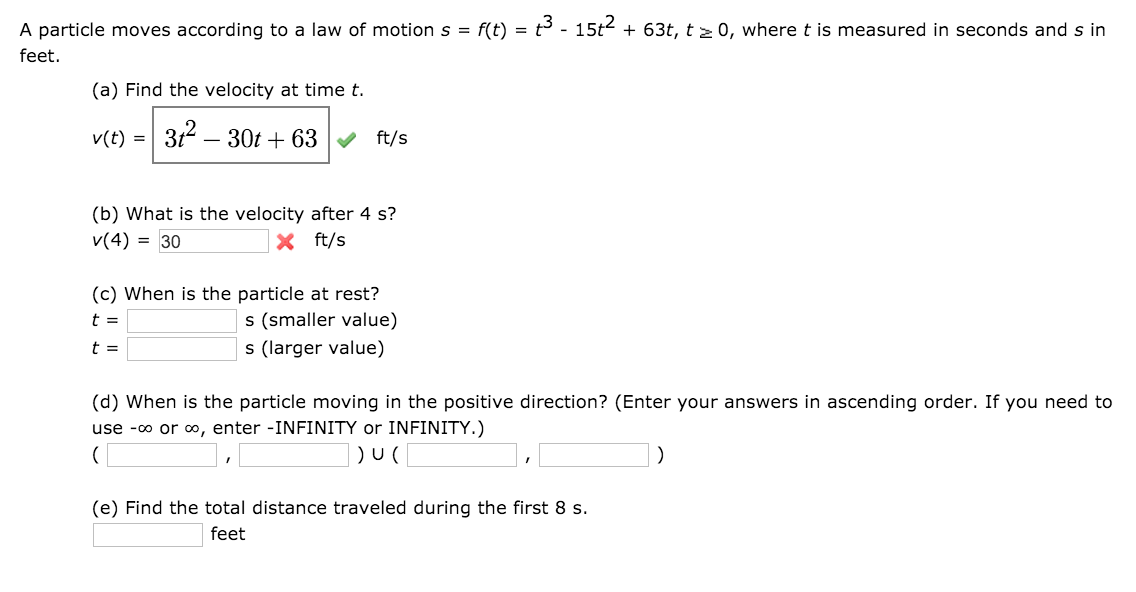 Solved A particle moves according to a law of motion s = | Chegg.com