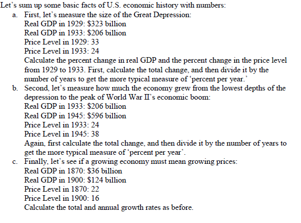 Solved Let’s sum up some basic facts of U.S. economic | Chegg.com