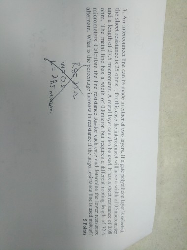 Solved An interconnect line can be made in either of two | Chegg.com