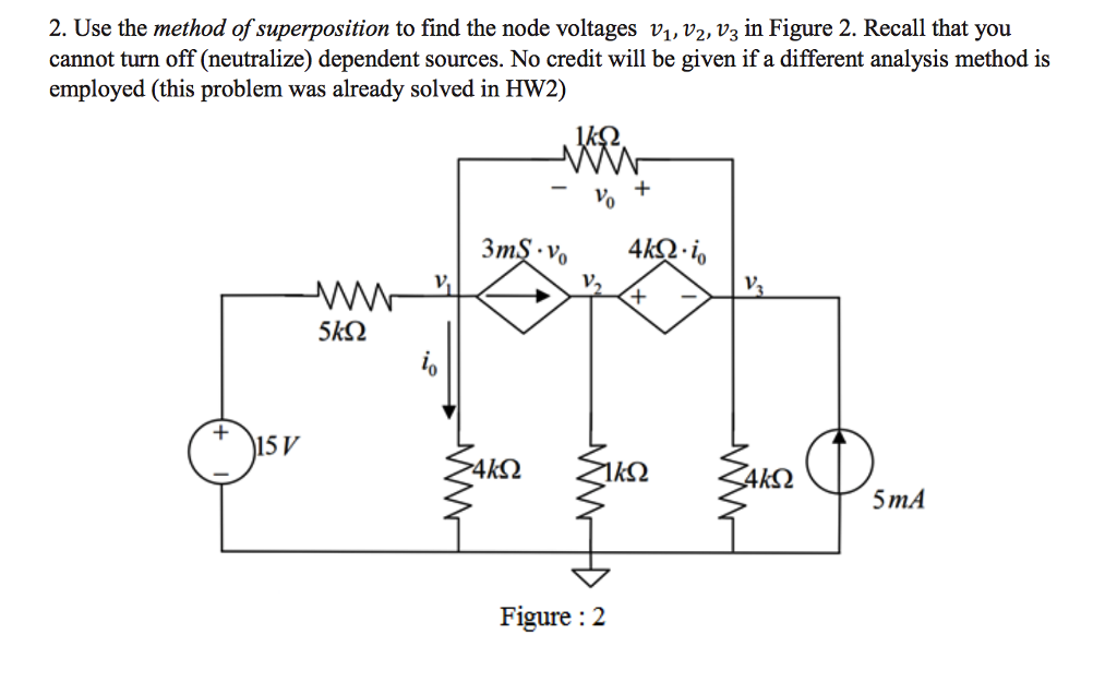 Solved Use the method of superposition to find the node | Chegg.com