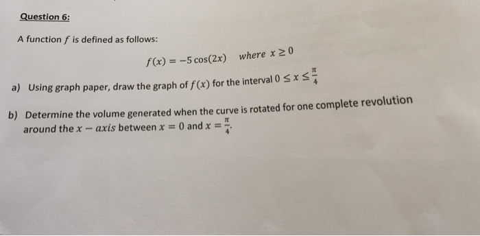 Solved A function f is defined as follows: f(x) = -5 cos(2x) | Chegg.com