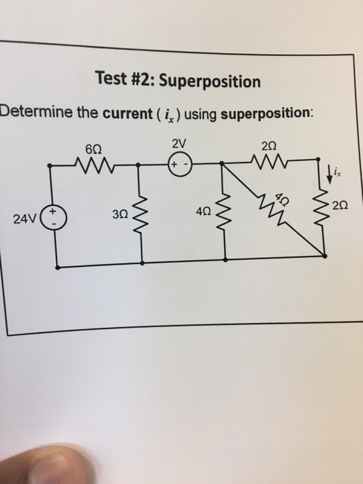 Solved Determine the current (i_x) using superposition: | Chegg.com