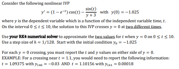 Solved Consider the following nonlinear IVP y' = (1-e-r) | Chegg.com