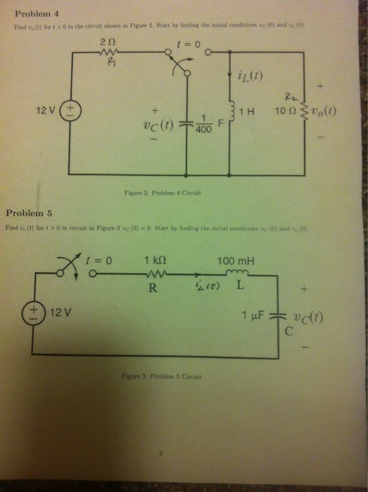 Solved Find vo(t) for t > 0 in the circuit shown in Figure | Chegg.com