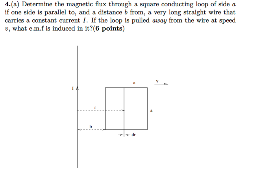 Solved 4.(a) Determine the magnetic flux through a square | Chegg.com