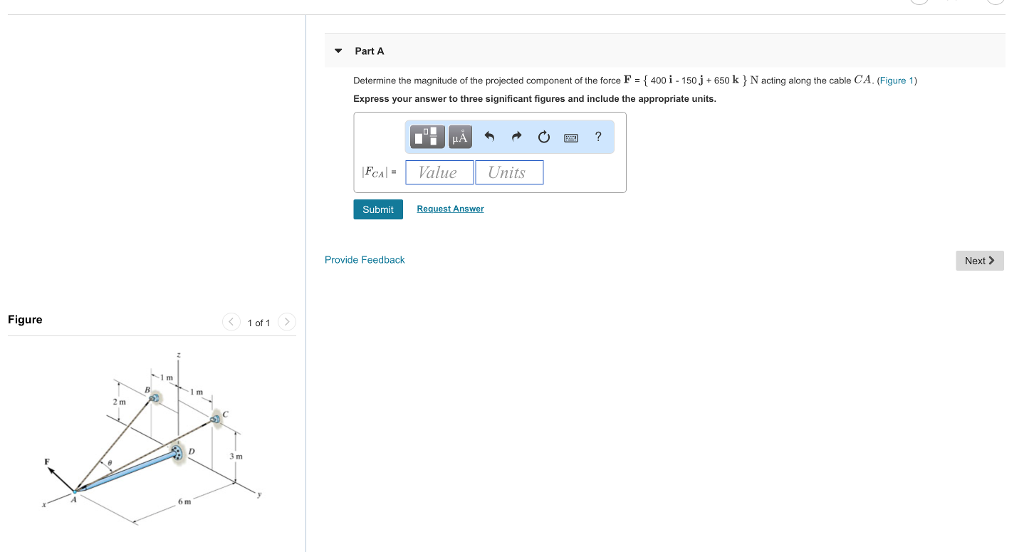 Solved Part A Determine the magnitude of the projected | Chegg.com