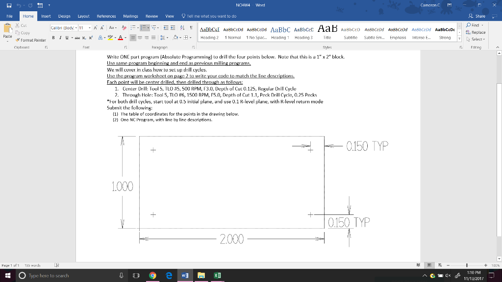 Solved NCHW4 Wnrd Cameron File Home Insert Design Layout | Chegg.com