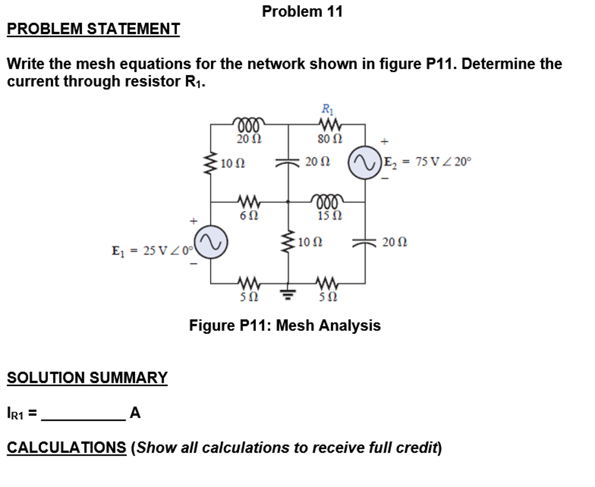 Solved Write the mesh equations for the network shown in | Chegg.com
