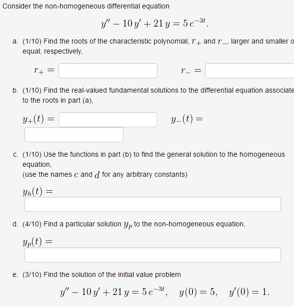 Solved Consider the non-homogeneous differential equationa | Chegg.com