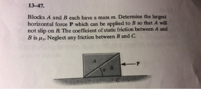 Solved Blocks A and B each have a mass m. Determine the | Chegg.com