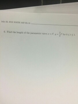 Solved Find the length of the parametric curve x = t^2, y = | Chegg.com