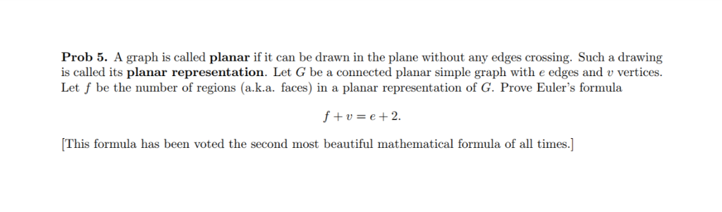 Solved Prob 5. A graph is called planar if it can be drawn | Chegg.com