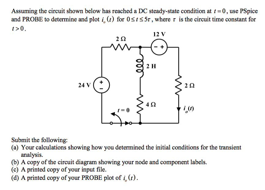 Solved Assuming the circuit shown below has reached a DC | Chegg.com