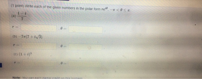 Solved Write each of the given numbers in the polar form | Chegg.com