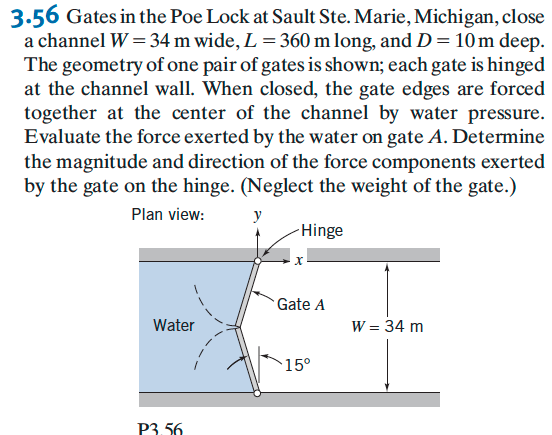 Solved Gates in the Poe Lock at Sault Ste. Marie, Michigan, | Chegg.com