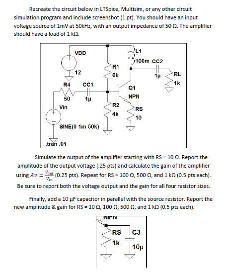 Solved Using LTSpice, recreate the image below. You should | Chegg.com