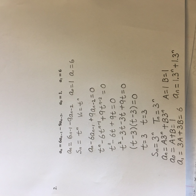 Solved Solve the following recurrence relations by using | Chegg.com