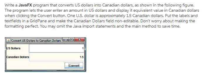 Solved HAS TO BE JAVAFX NOT AWT. AWT WILL GET ME NOWHERE | Chegg.com