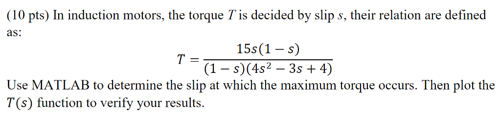Solved Need some help with this MATLAB problem. In induction | Chegg.com