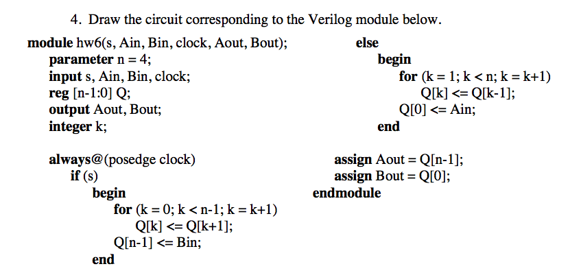 Solved Draw The Circuit Corresponding To The Verilog Module 