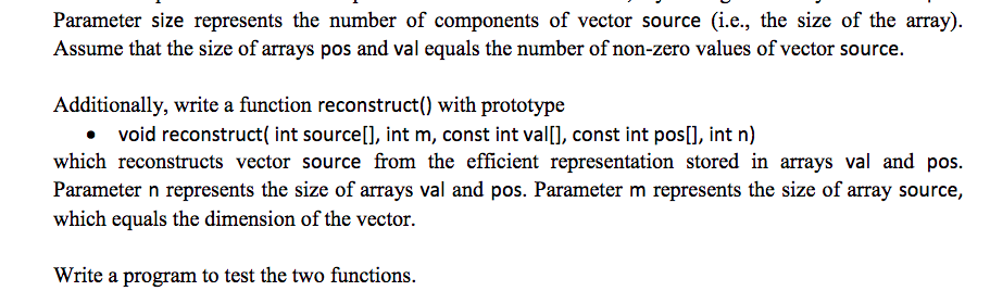 Solved 6 10 A Sparse Vector Is A Vector Whose Most 7463