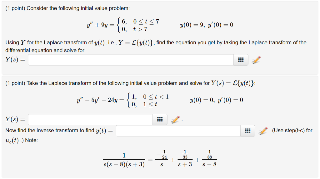 Solved Consider the following initial value problem: y" + | Chegg.com