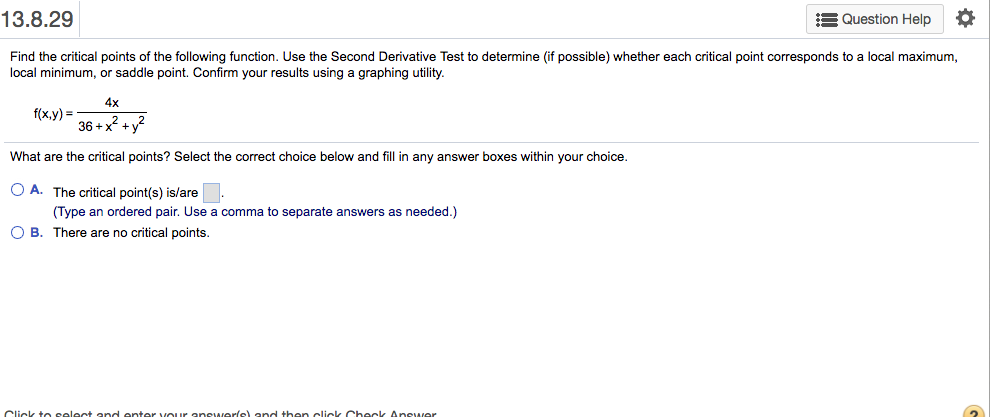 Solved Find The Critical Points Of The Following Function