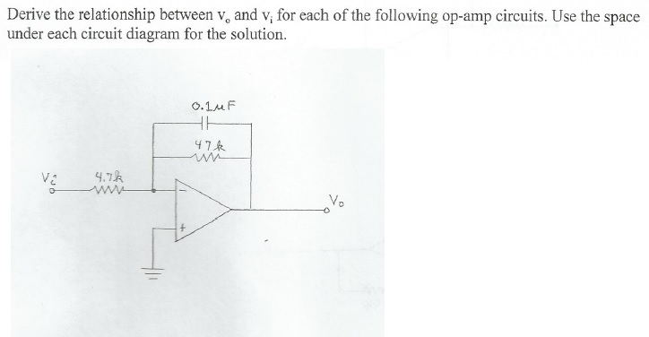 Solved Derive the relationship between v, and v, for each of | Chegg.com