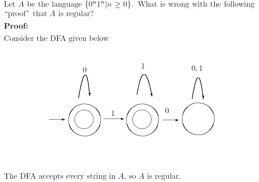 Solved Let A be the language {0^n1^n|n 1"|n | Chegg.com