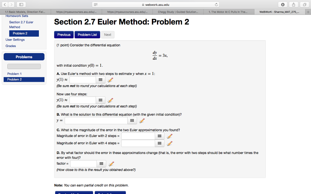 Solved 1.1 Basic Models, Direction Fiel... WeBWorK. MAIN | Chegg.com Solved 1.1 Basic Models, Direction Fiel... WeBWorK. MAIN | Chegg.com