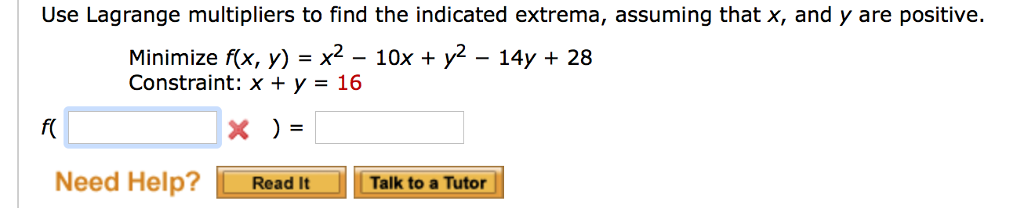 Solved Use Lagrange multipliers to find the indicated | Chegg.com