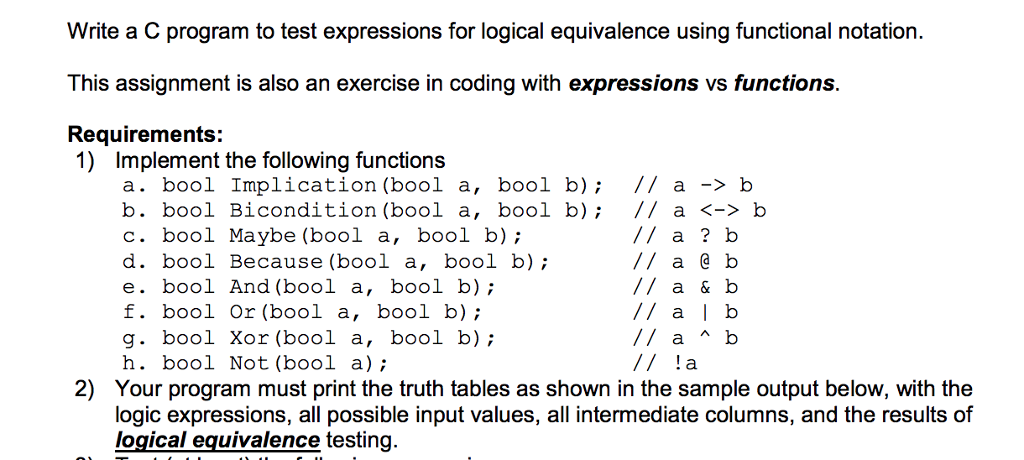 Solved Write A C Program To Test Expressions For Logical