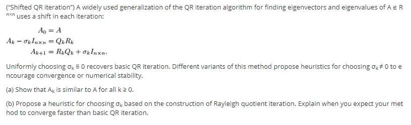 Of The Qr Iteration Algorithm For Finding
