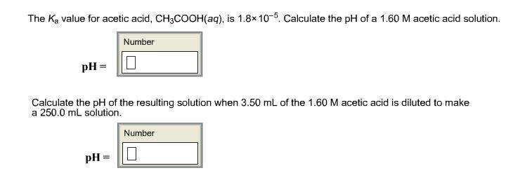 Solved The Ka value for acetic acid, CH3COOH(ag), is 1.8 | Chegg.com