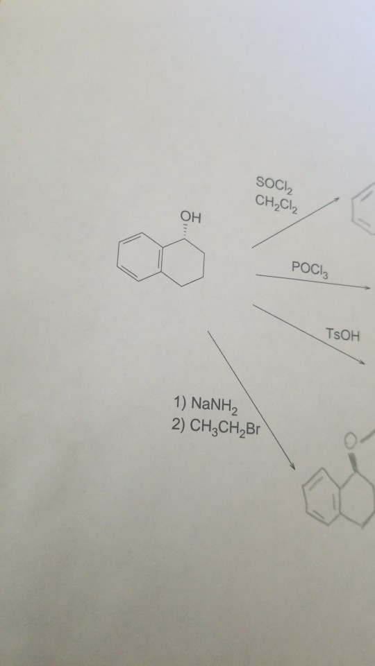 Solved SoCI CH2CI2 2 OH POCI TsOH 1) NaNH2 2) CH3CH2Br | Chegg.com