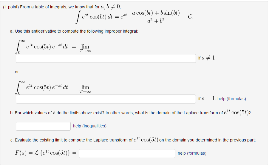 Solved From a table of integrals, we know that for a, b | Chegg.com