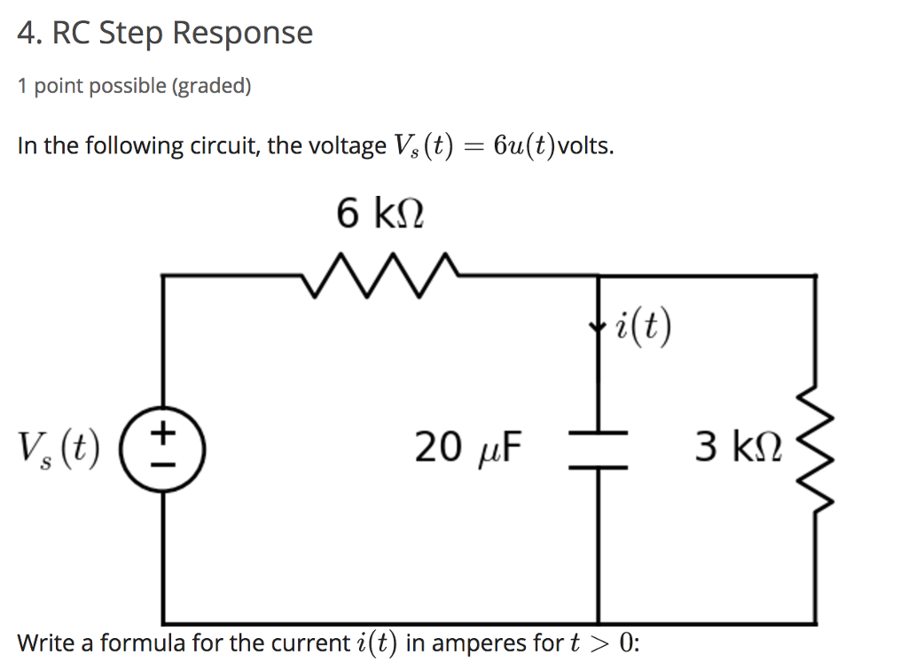 Solved 6. RC circuit with switch 1 point possible (graded) + | Chegg.com