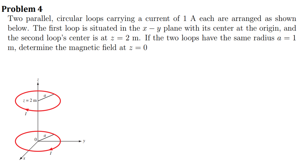 Solved Problen0 Two parallel, circular loops carrying a | Chegg.com