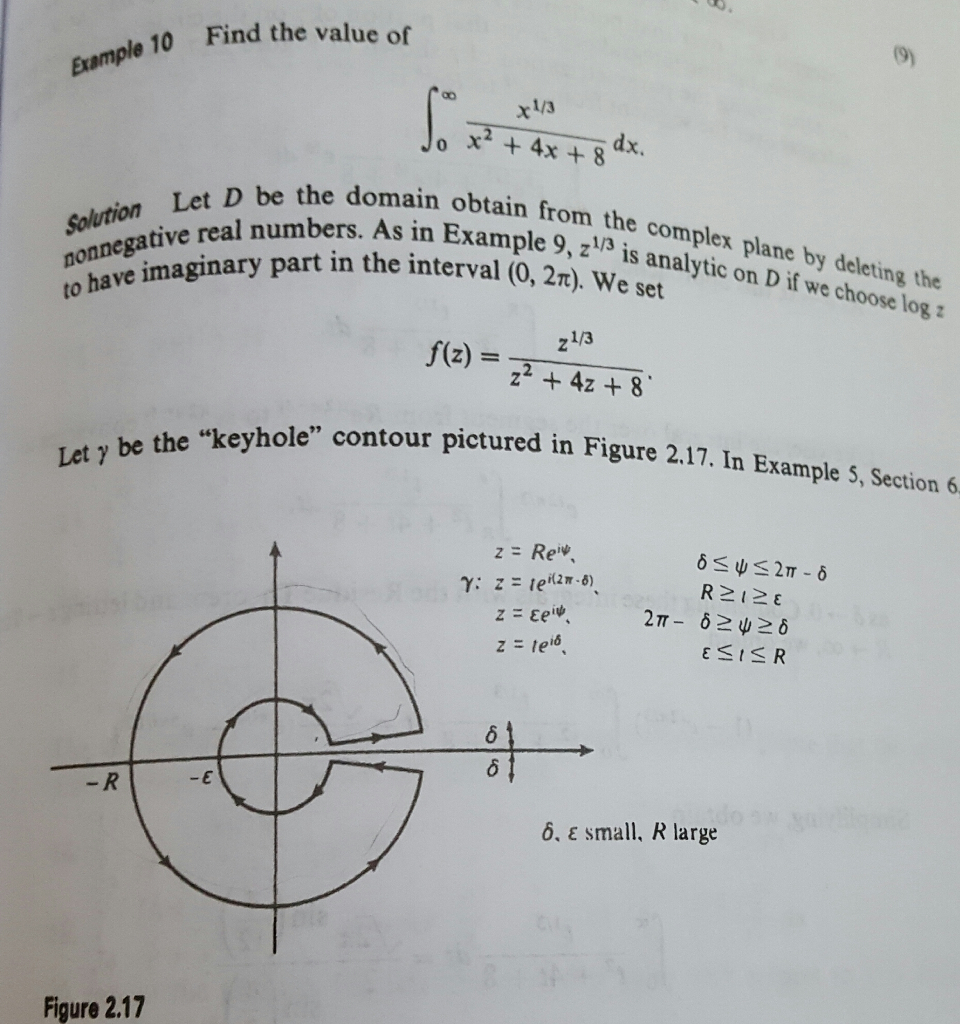 Solved Use the keyhole contour in Figure 2.17 in the manner | Chegg.com